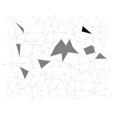 2D Triangular Cellular Automata on a Distorted Grid with Holes ...