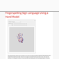 Fingerspelling Sign Language Using a Hand Model