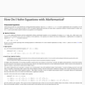 How Do I Solve Equations with Mathematica?