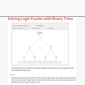 Solving Logic Puzzles with Binary Trees