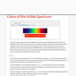 Colors of the Visible Spectrum