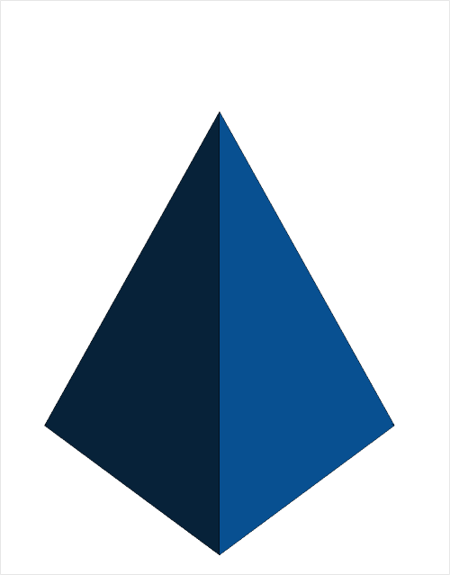 Pirámide Cuadrangular. Área, volumen, elementos y propiedades