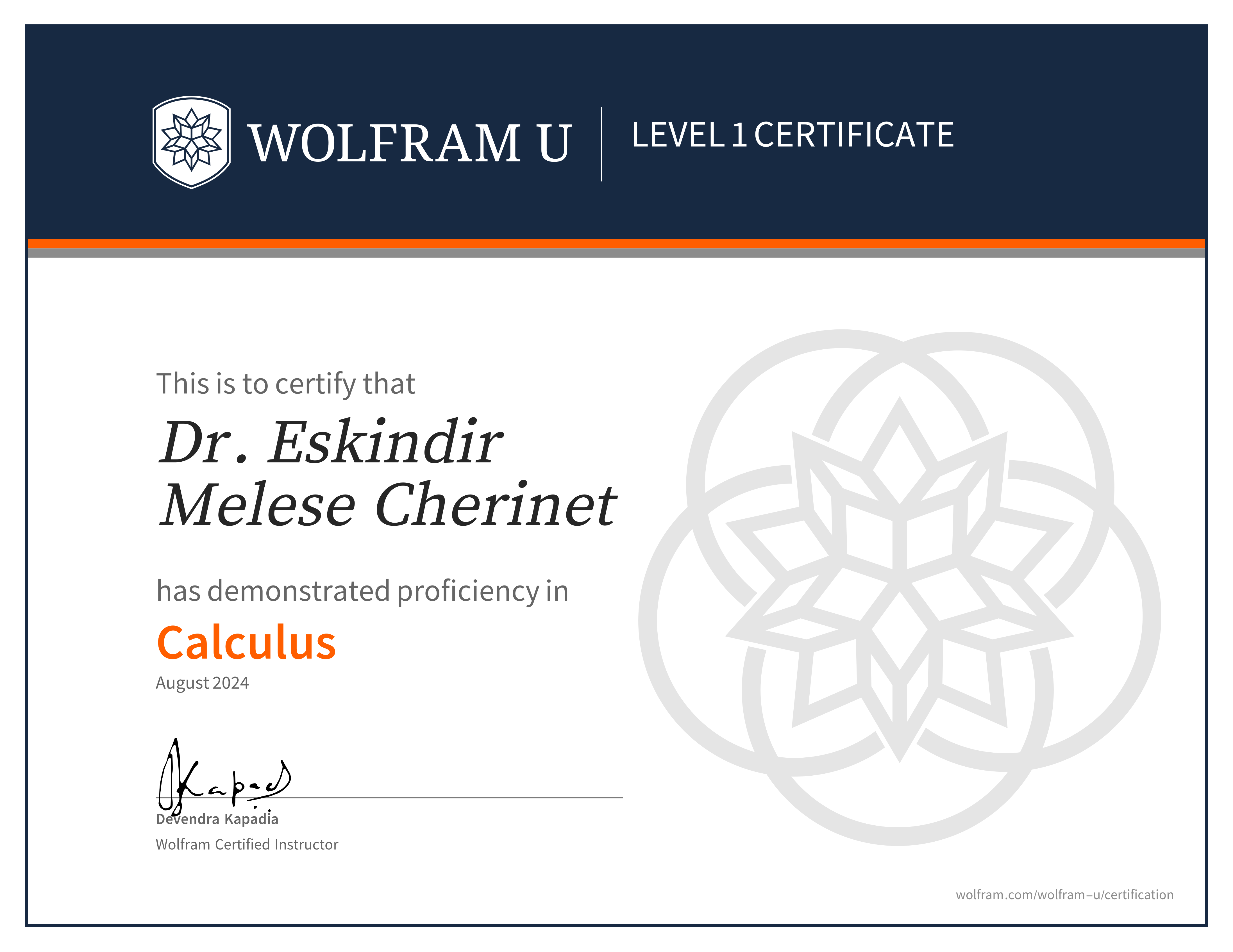 Wolfram U Certificate: Introduction to Calculus