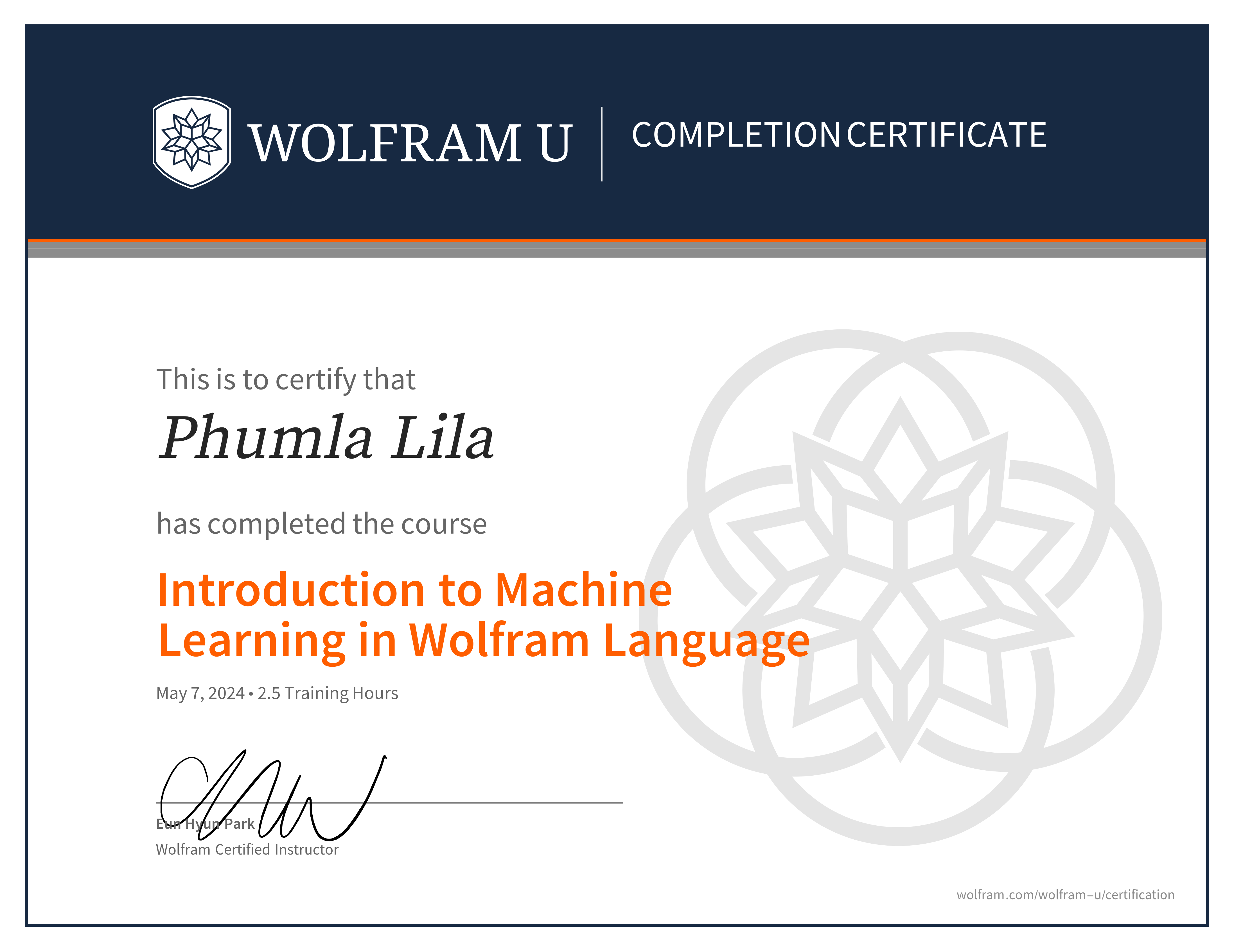 Wolfram U Certificate: Introduction to Machine Learning in Wolfram Language