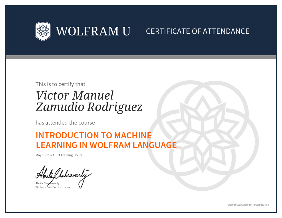 Wolfram U: Certificate