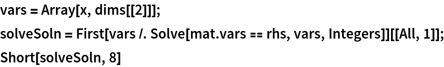 SmallIntegerLinearSolve | Wolfram Function Repository