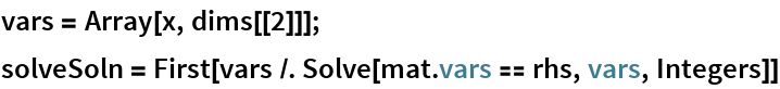 SmallIntegerLinearSolve | Wolfram Function Repository