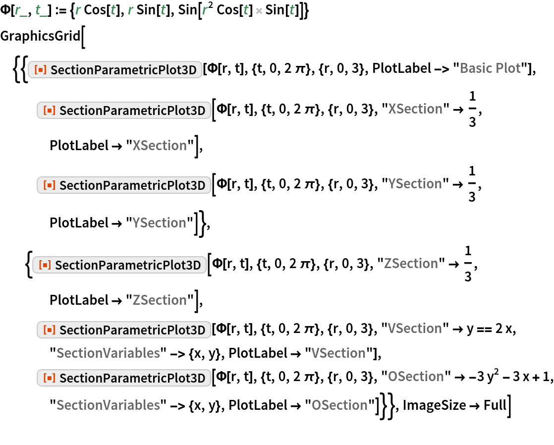 SectionParametricPlot3D | Wolfram Function Repository