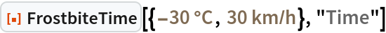 FrostbiteTime | Wolfram Function Repository