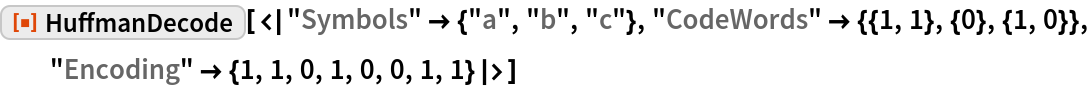 HuffmanDecode | Wolfram Function Repository