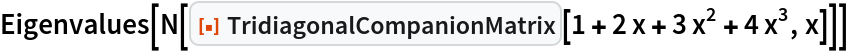 TridiagonalCompanionMatrix | Wolfram Function Repository
