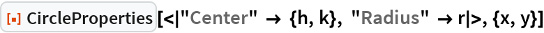 CircleProperties | Wolfram Function Repository