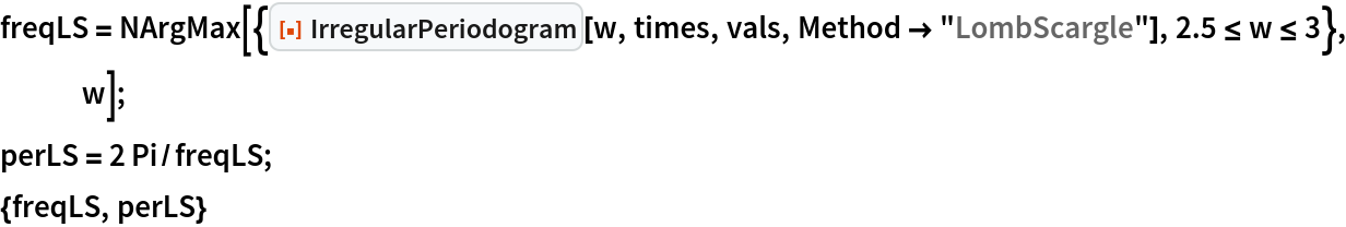 IrregularPeriodogram | Wolfram Function Repository