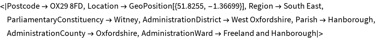 UKPostcodeLookup | Wolfram Function Repository