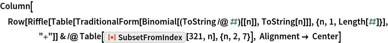 SubsetFromIndex | Wolfram Function Repository