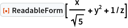 ReadableForm | Wolfram Function Repository