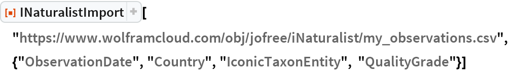 INaturalistImport | Wolfram Function Repository