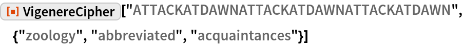 VigenereCipher | Wolfram Function Repository
