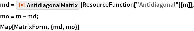 AntidiagonalMatrix | Wolfram Function Repository