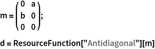 AntidiagonalMatrix | Wolfram Function Repository