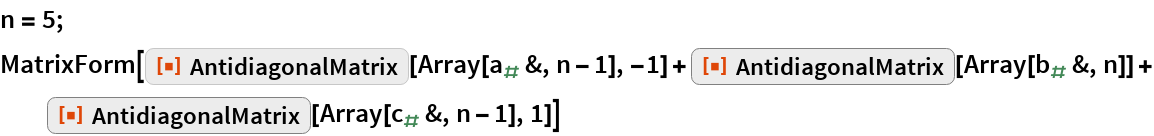 AntidiagonalMatrix | Wolfram Function Repository