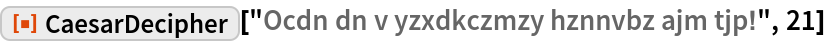 CaesarDecipher | Wolfram Function Repository