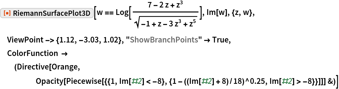 RiemannSurfacePlot3D | Wolfram Function Repository