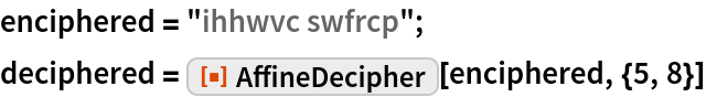 AffineDecipher | Wolfram Function Repository