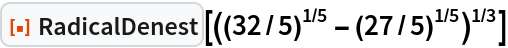 RadicalDenest | Wolfram Function Repository