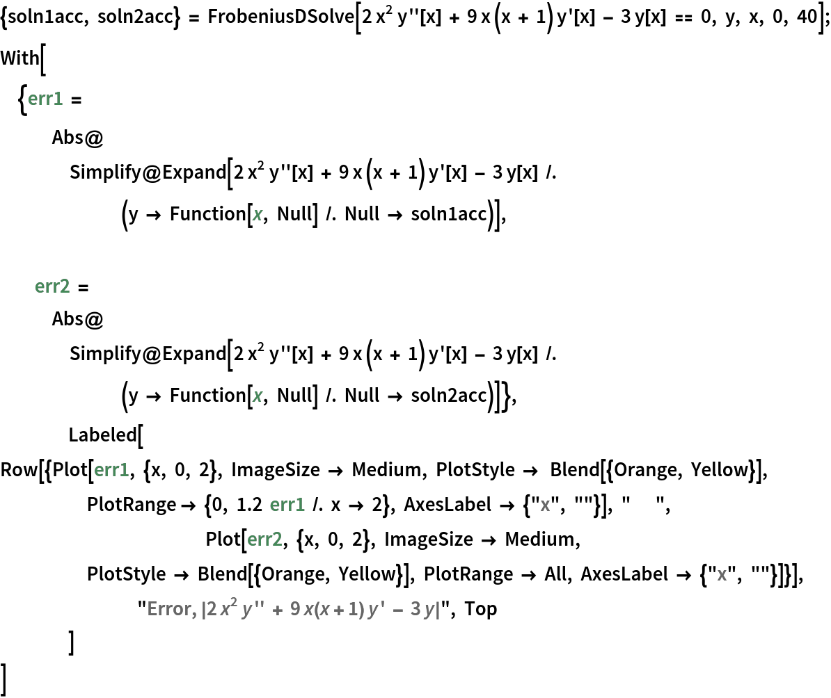 FrobeniusDSolve | Wolfram Function Repository
