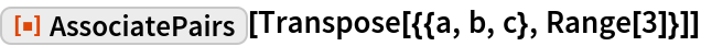 AssociatePairs | Wolfram Function Repository