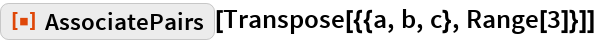 AssociatePairs | Wolfram Function Repository