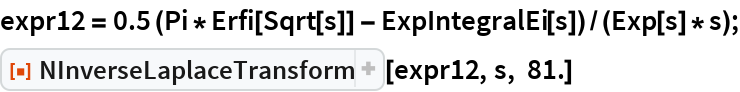 NInverseLaplaceTransform | Wolfram Function Repository