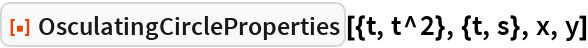 OsculatingCircleProperties | Wolfram Function Repository