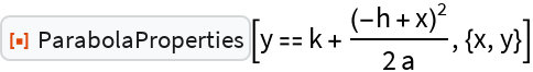 ParabolaProperties | Wolfram Function Repository