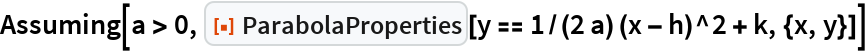 ParabolaProperties | Wolfram Function Repository