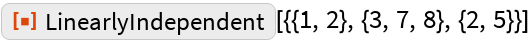 LinearlyIndependent | Wolfram Function Repository