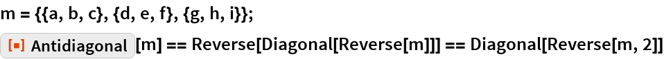 Antidiagonal | Wolfram Function Repository