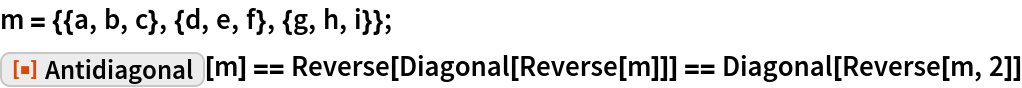 Antidiagonal | Wolfram Function Repository