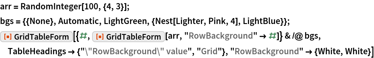 GridTableForm | Wolfram Function Repository