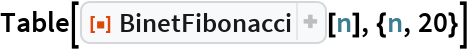 BinetFibonacci | Wolfram Function Repository