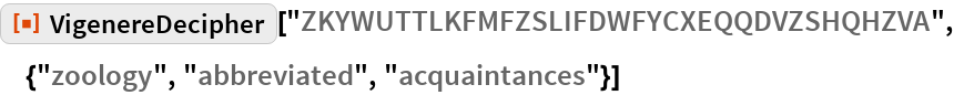 VigenereDecipher | Wolfram Function Repository