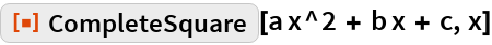 CompleteSquare | Wolfram Function Repository