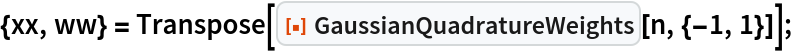 GaussianQuadratureWeights | Wolfram Function Repository