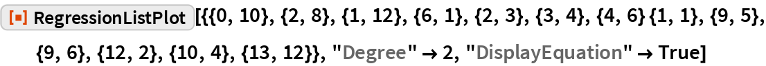 RegressionListPlot | Wolfram Function Repository