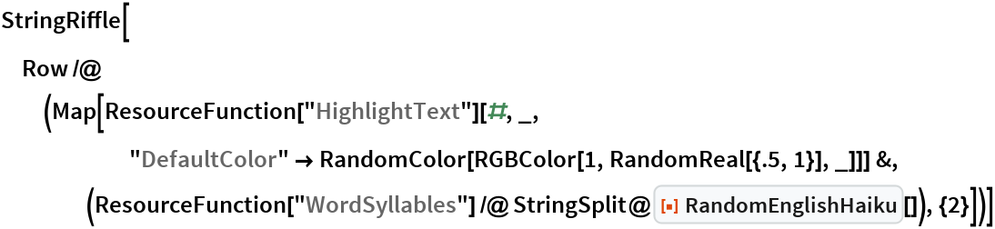 RandomEnglishHaiku | Wolfram Function Repository