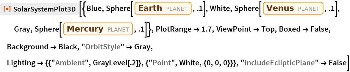 SolarSystemPlot3D | Wolfram Function Repository