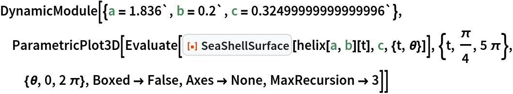 SeaShellSurface | Wolfram Function Repository