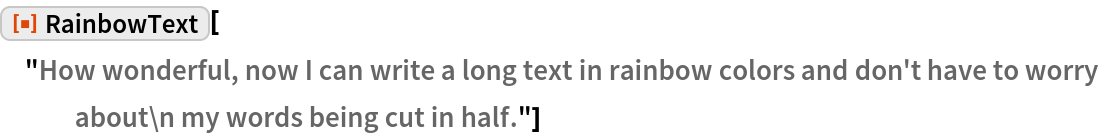 RainbowText | Wolfram Function Repository