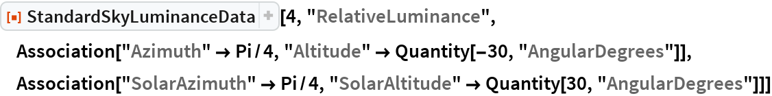 StandardSkyLuminanceData | Wolfram Function Repository